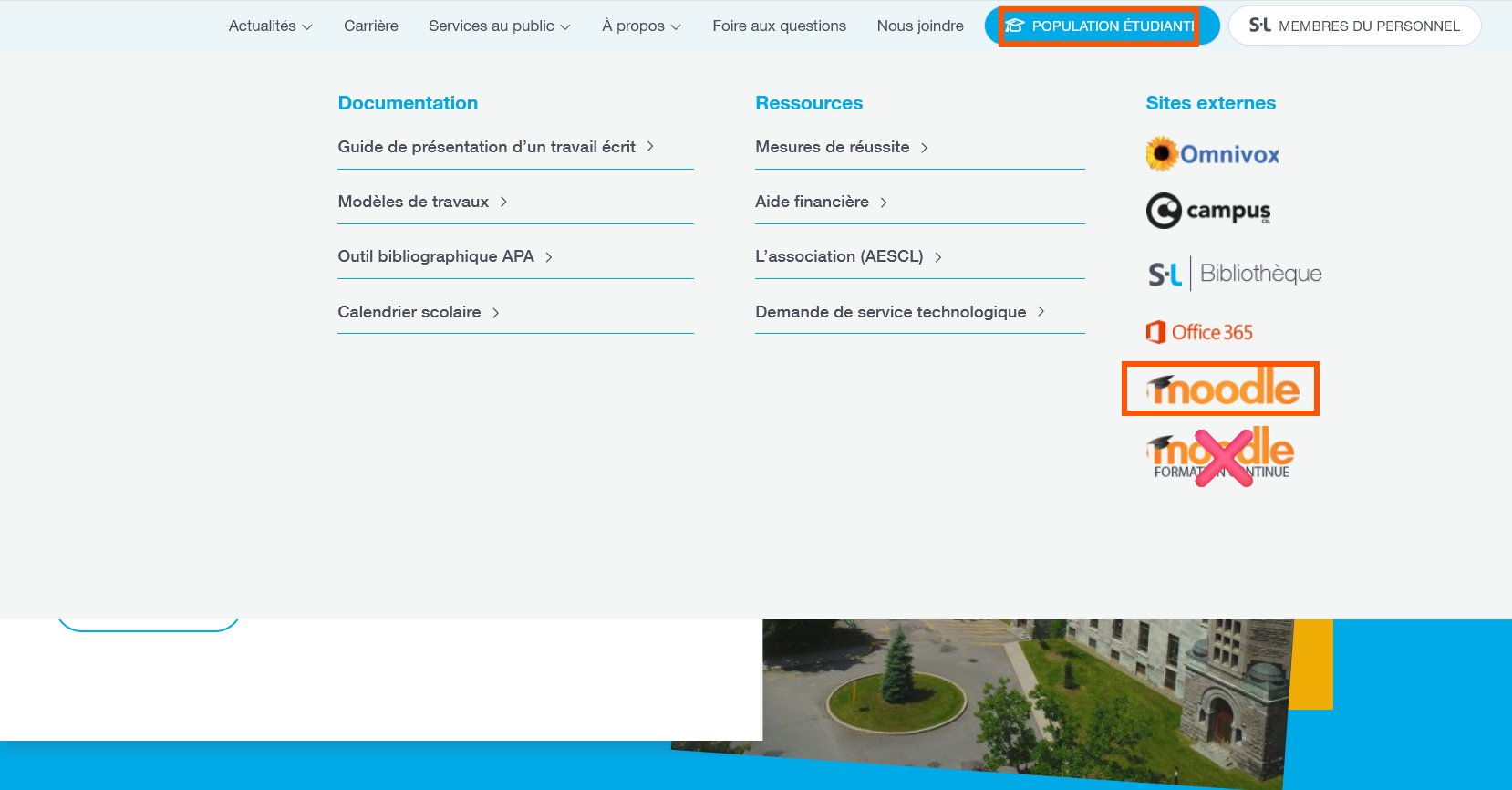 Guide techno: Accéder à Moodle | Cégep de Saint-Laurent - Moodle